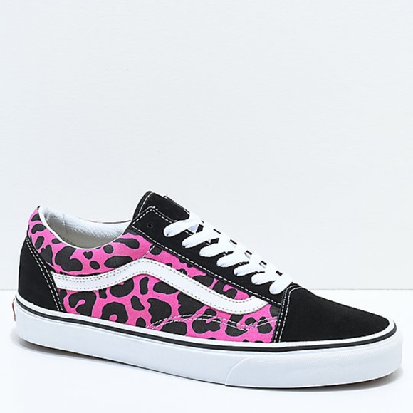 Vans | Shoes | Vans Old Skool Pink Black Leopard Print Shoes | Poshmark
